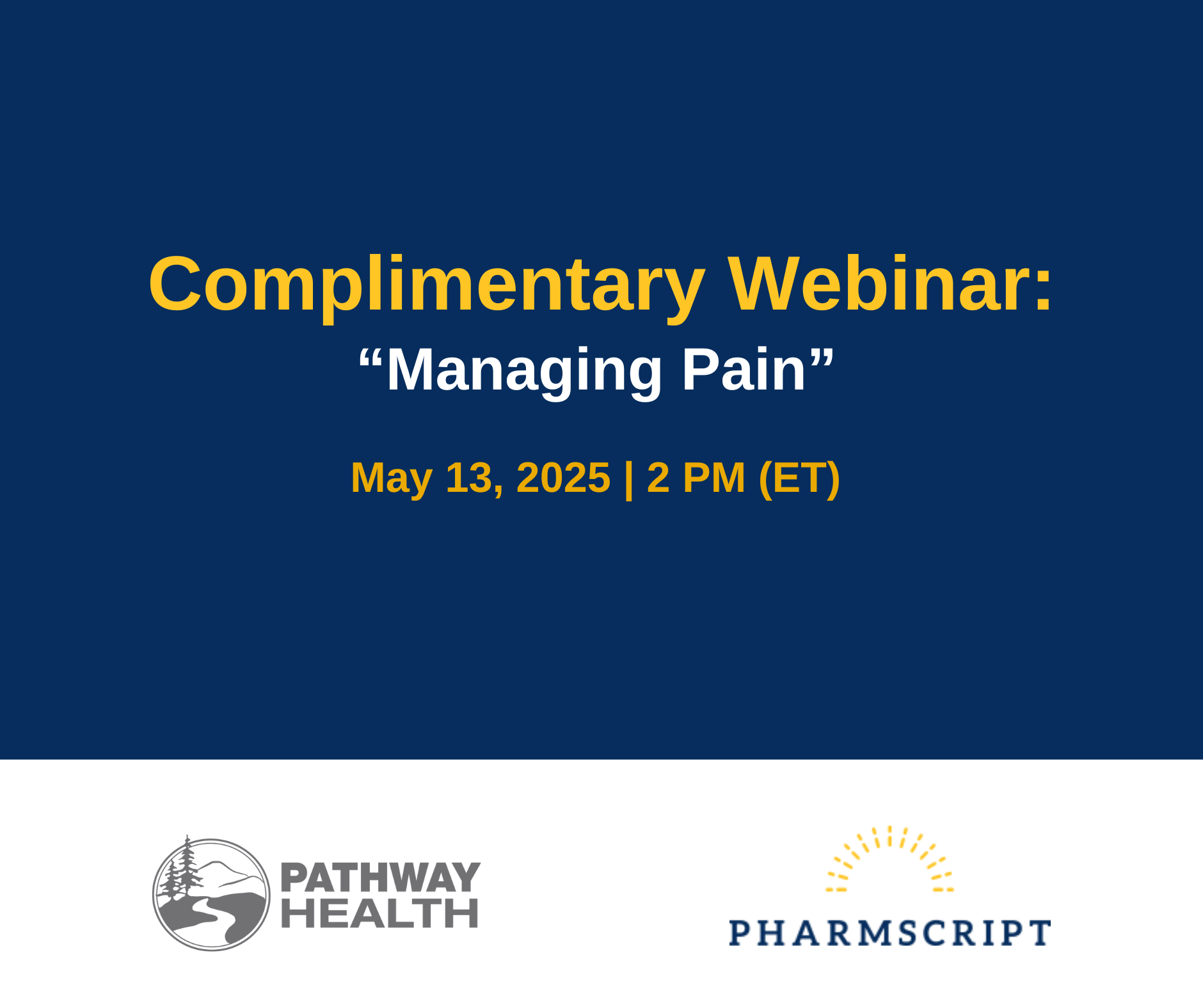 Complimentary Webinar on Pain Management - Pathway Health